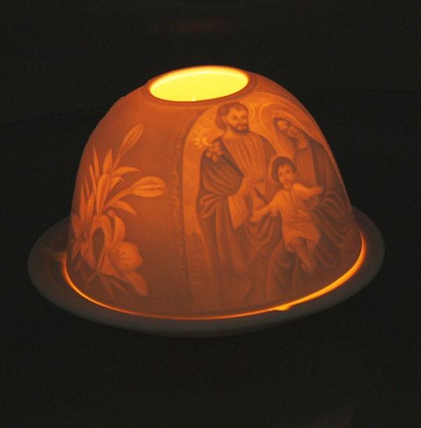 Luminous Holy Family - White Porcelain Tealight Holder — Candle Supply NZ