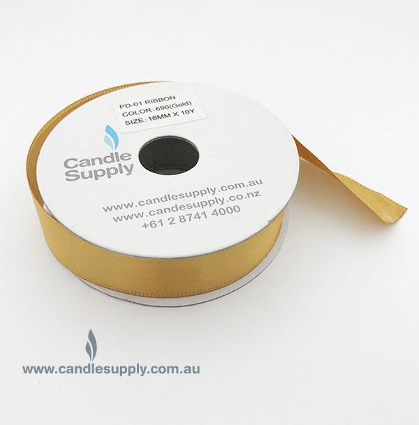 Satin Ribbon Double Faced - 16mm Wide - Gold — Candle Supply NZ