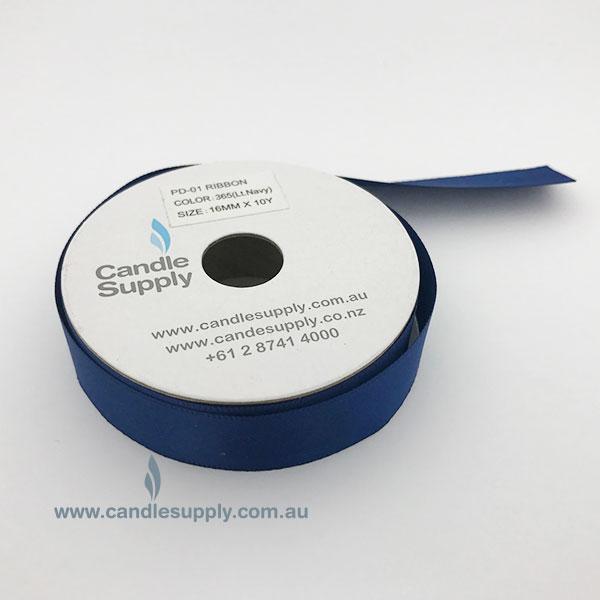 Satin Ribbon Double Faced - 16mm Wide - Light Navy — Candle Supply NZ